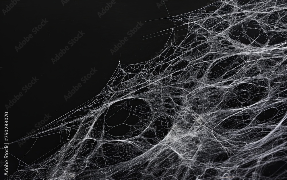 Hyper cobweb spider texture on dark background. copy text space. Stock ...