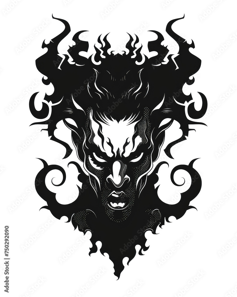 monster character illustration god prometheus (greek) for t-shirt ...