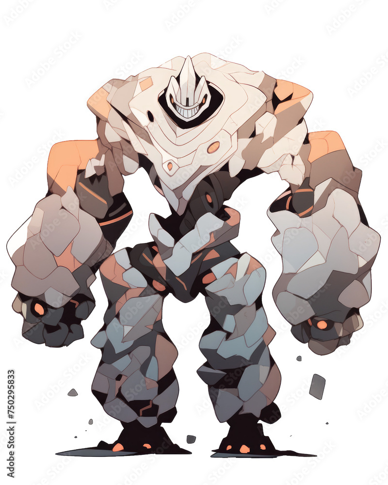 monster character illustration god golem for t-shirt design, isolated ...