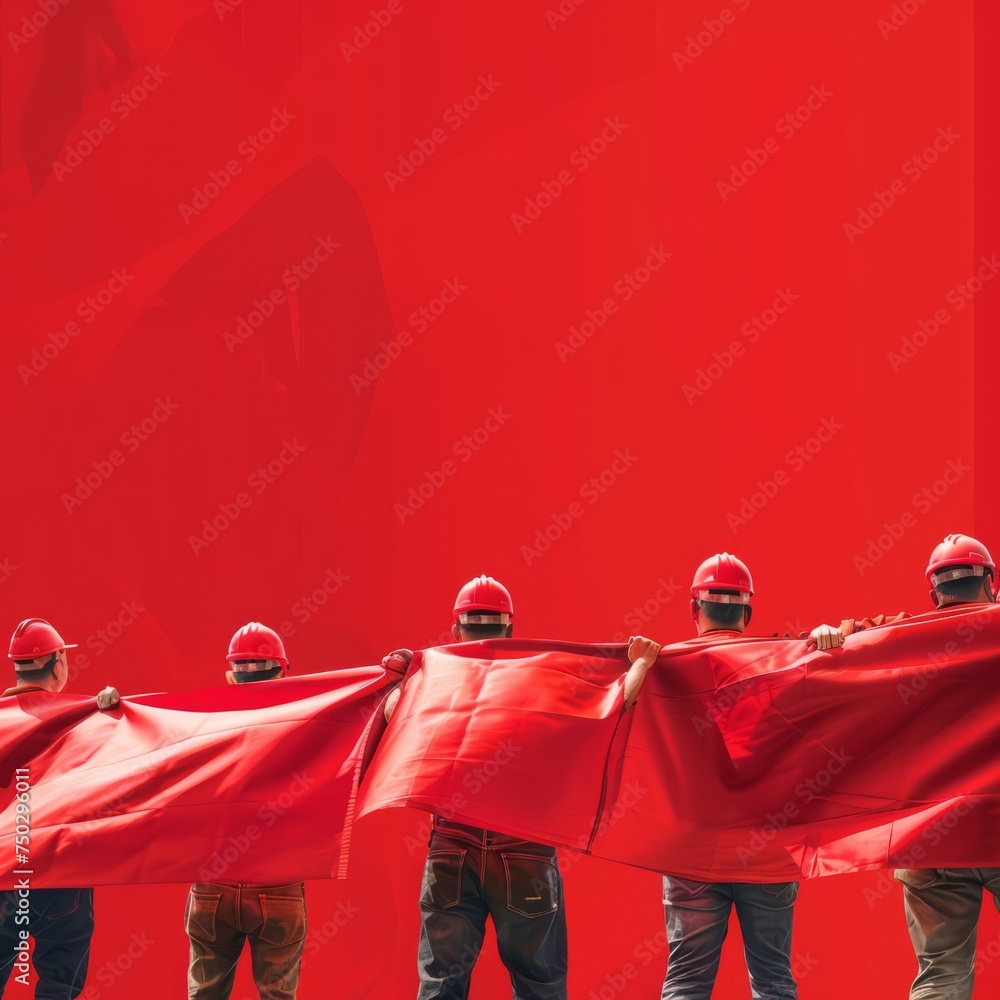 International Workers' Day background with copy space area on side for ...