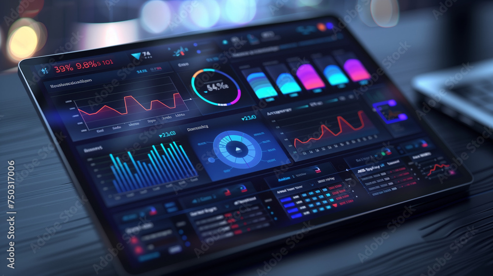 professional key performance indicator KPI metrics dashboard screen for ...