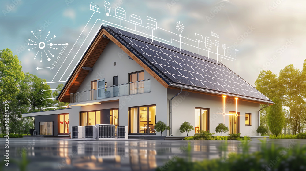 Renewable or clean energy generation Green eco-friendly symbols energy ...