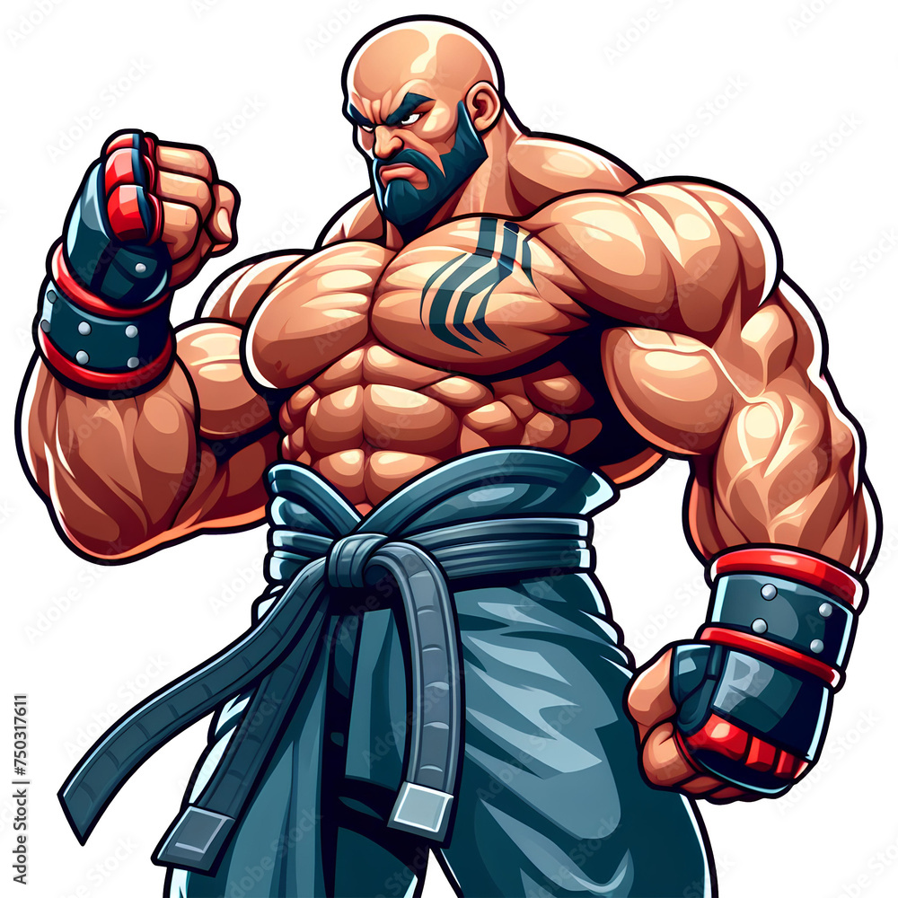 Muscle Game Character Avatar the Big Fighter PNG Stock Photo | Adobe Stock