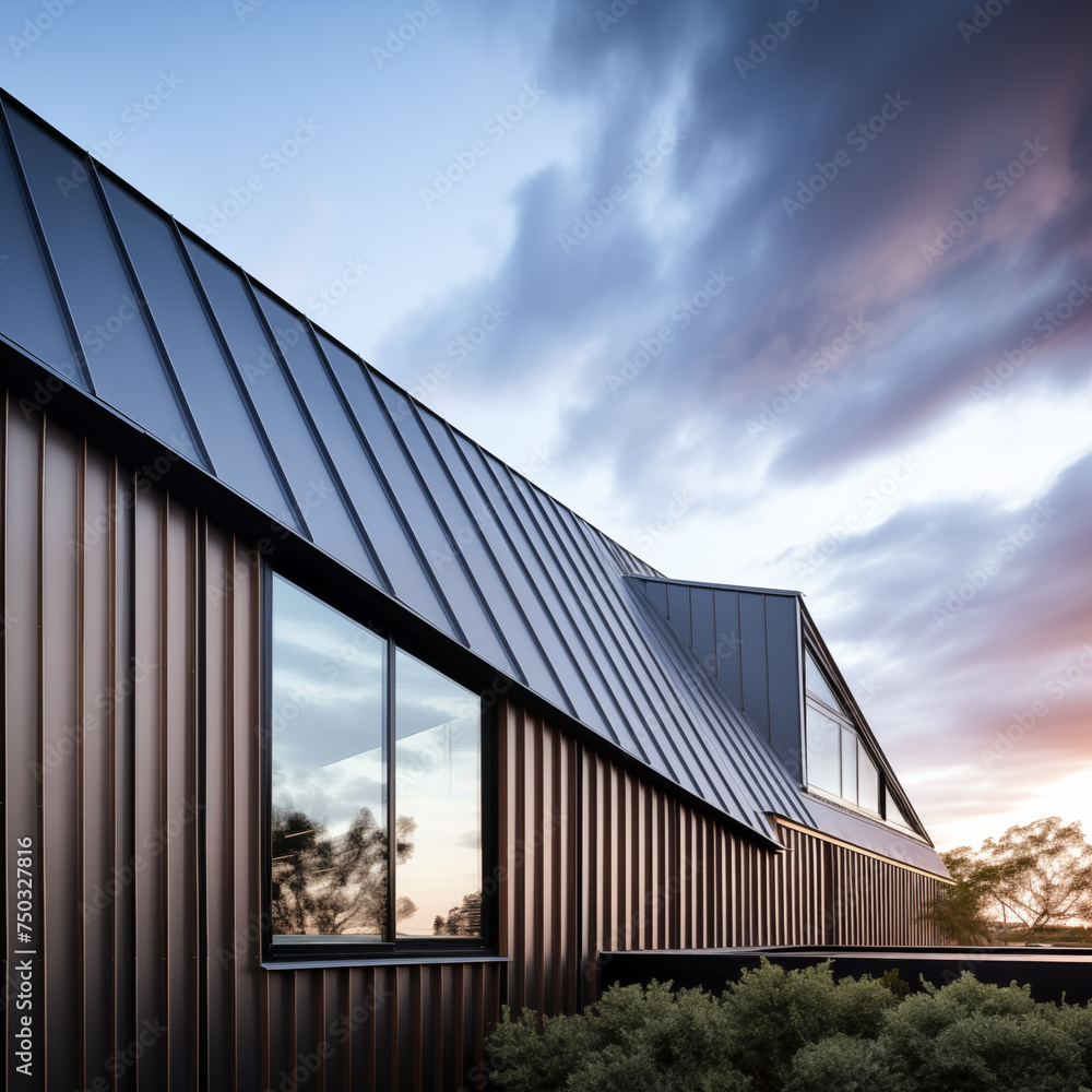 standing seam roof architecture, modern, building, design, geometric ...