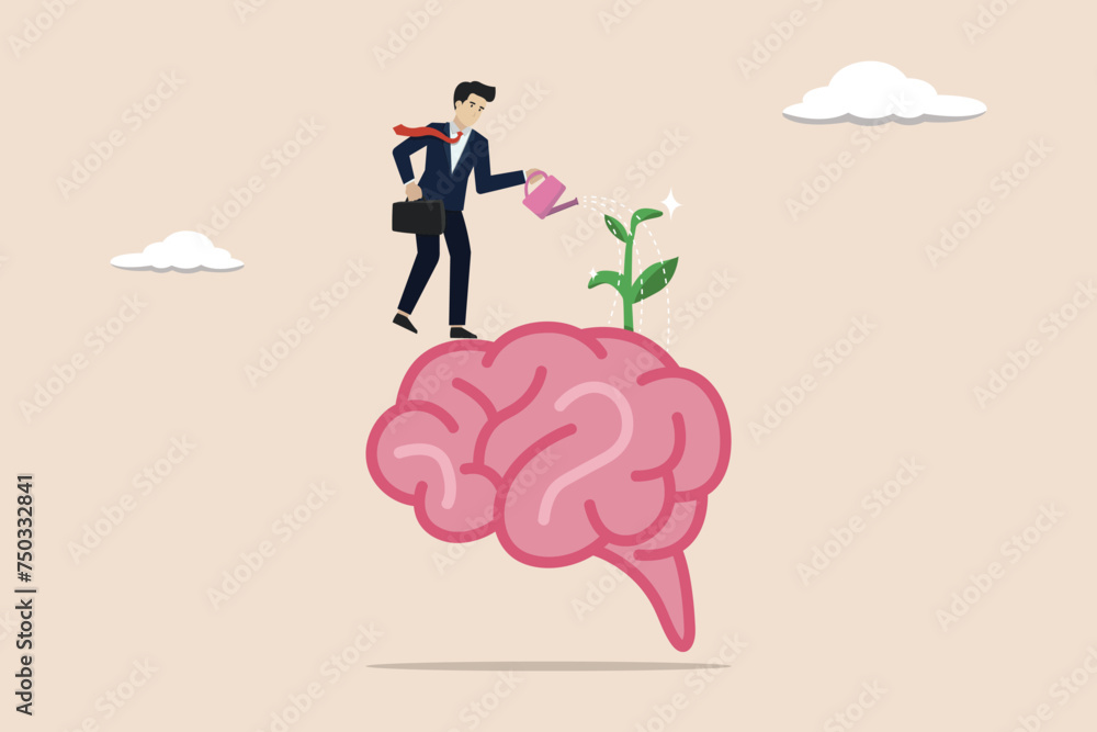 Growth mindset positive attitude to learn new thing, brain motivation ...