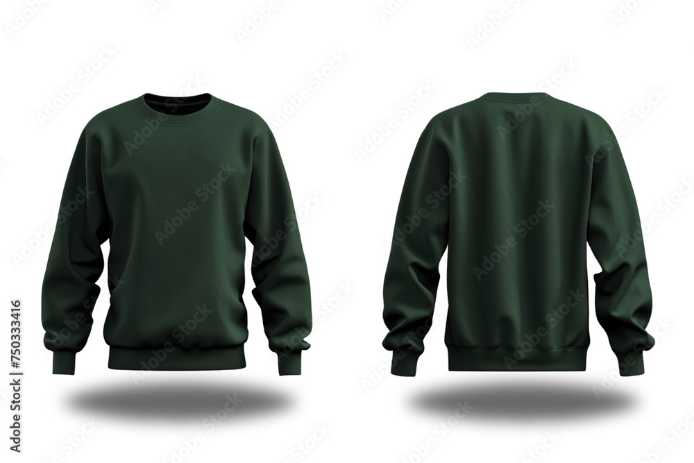 Blank Sweatshirt Template Front and Back on Transparent Background ...