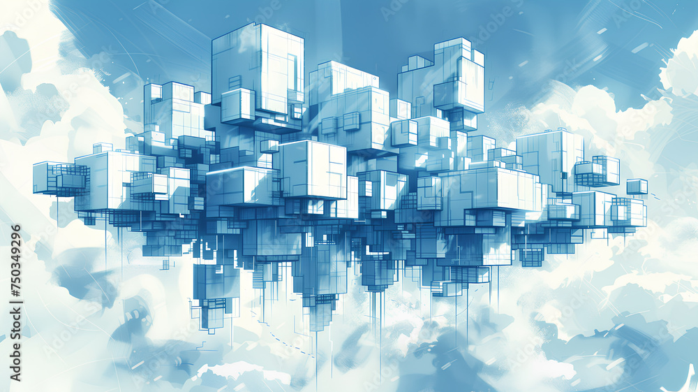 Futuristic Floating Architecture Concept Art . An imaginative concept ...