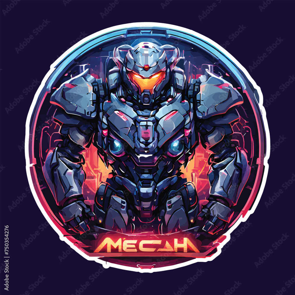 mecha logo vector. robotic illustration Stock Vector | Adobe Stock