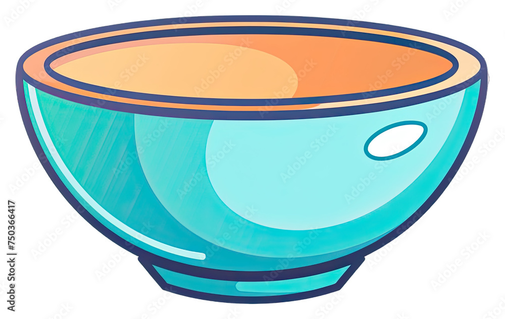 Decorative Bowl - Flat Logo Vector Cartoon Illustration. Isolated on a ...