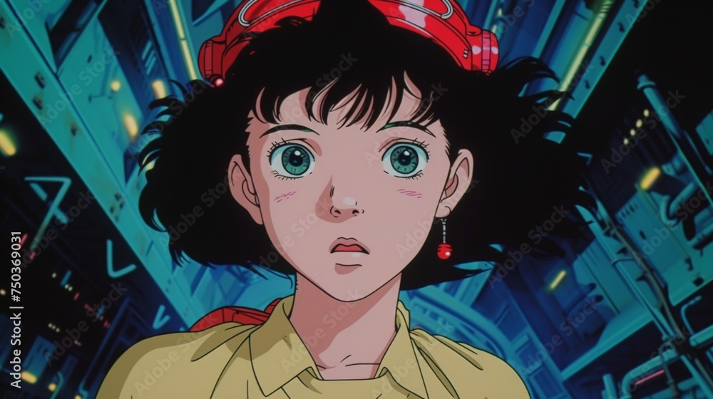 a peaceful anime with beautiful colors, soothing anime with a retro ...