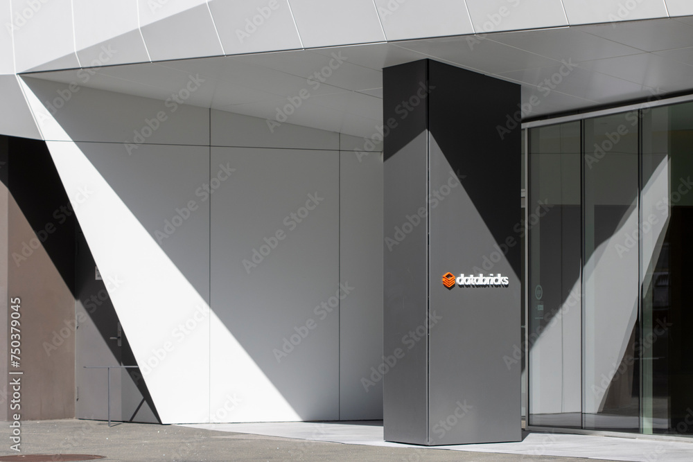 San Francisco, CA, USA - Feb 22, 2024: The entrance to the headquarters ...