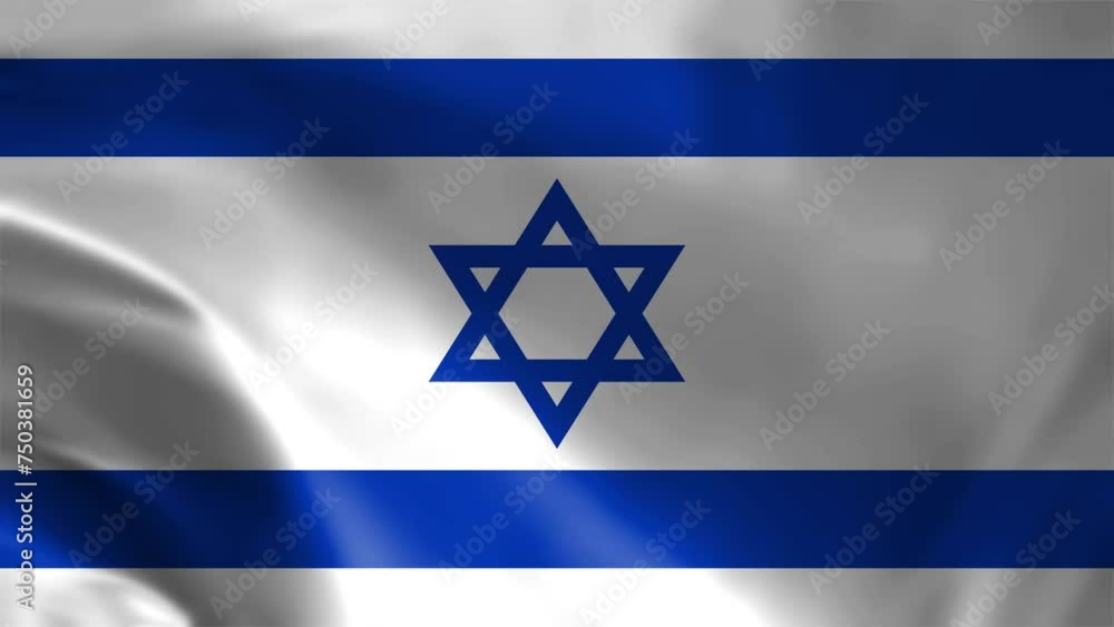 Israel flag seamless loop animation. The National flag of Israel is 3d ...
