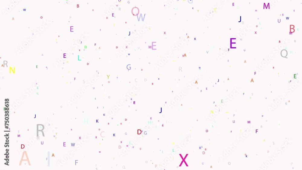 Flying Animated English Alphabet Letters 4K White Background. The ...