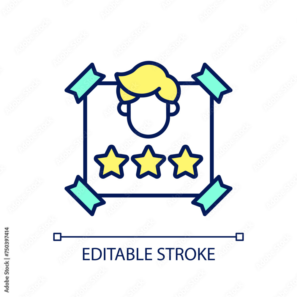 Employee of the month RGB color icon. Wall of fame display. Employee ...