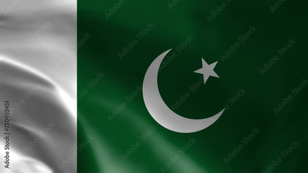 Pakistan flag seamless loop animation 4K. National flag of Islamic ...