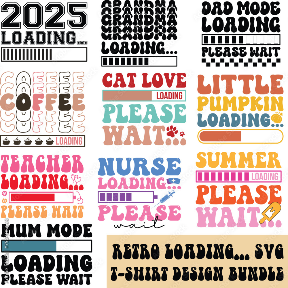 Vetor de Retro T-Shirt Loading svg Bundle, Funny Mom Shirt Svg, Retro ... Vetor de Retro T-Shirt Loading svg Bundle, Funny Mom Shirt Svg, Retro ...