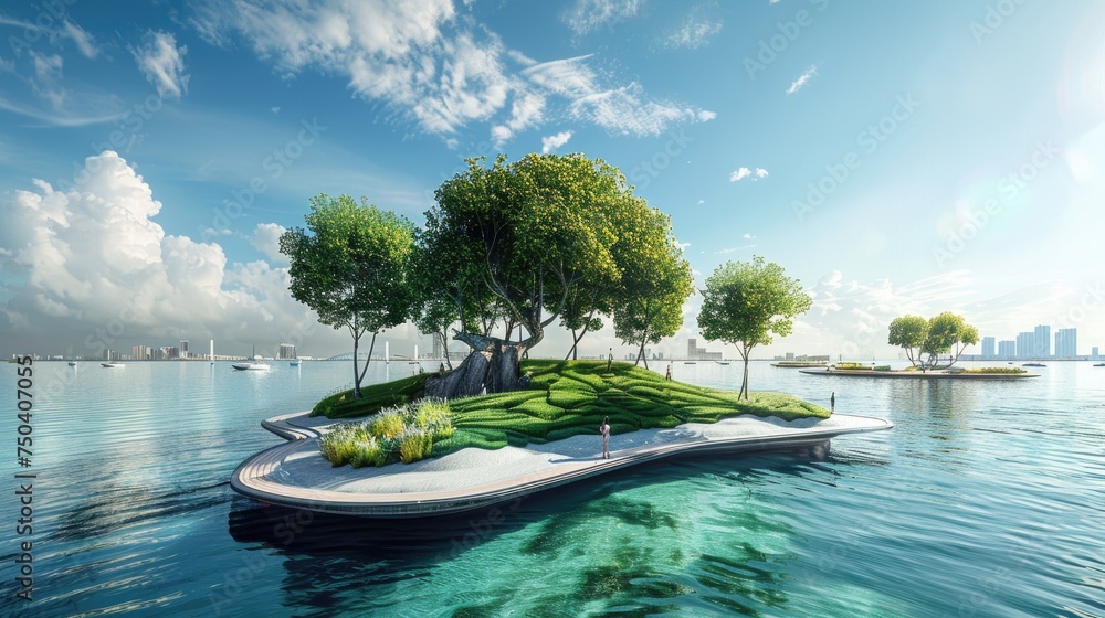Massive floating park where city residents can enjoy green spaces ...