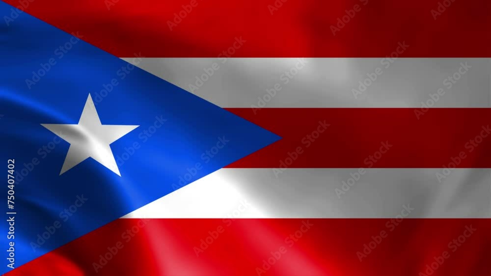 Puerto Rico flag video waving in wind. Realistic flag background. Close ...