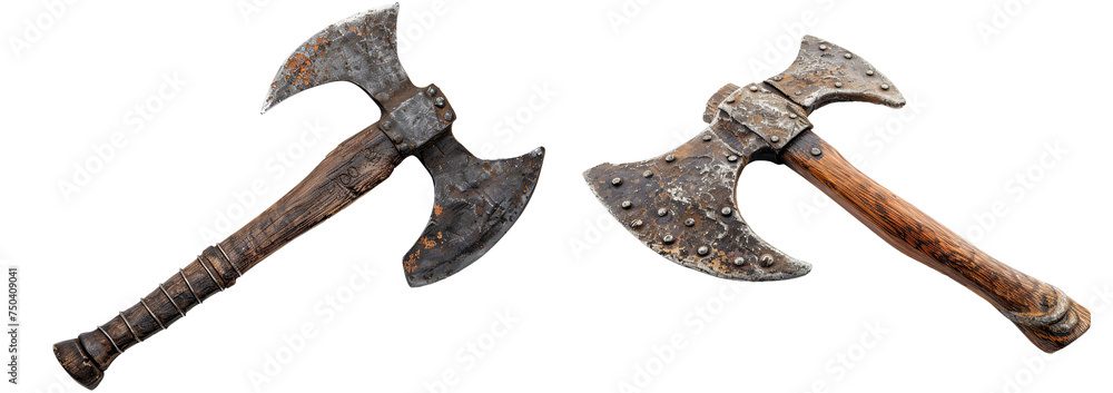 Ancient Battle Axes on White Background - Symbols of Warrior Heritage ...