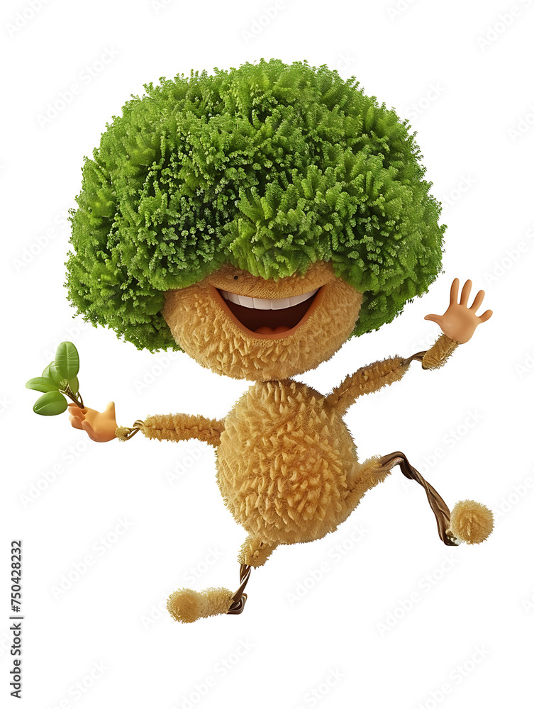 Cartoon character of cute tree on transparent background PNG Stock ...