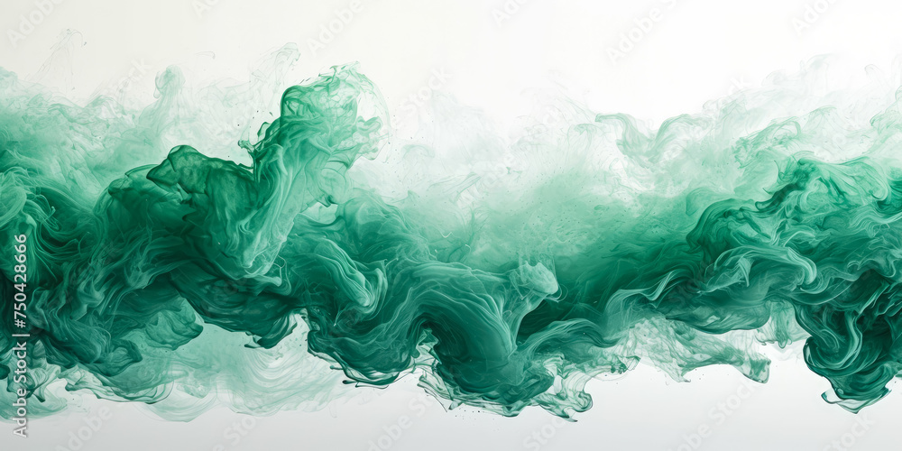 A misty mist of emerald green pigment suspended in a clear gel ...