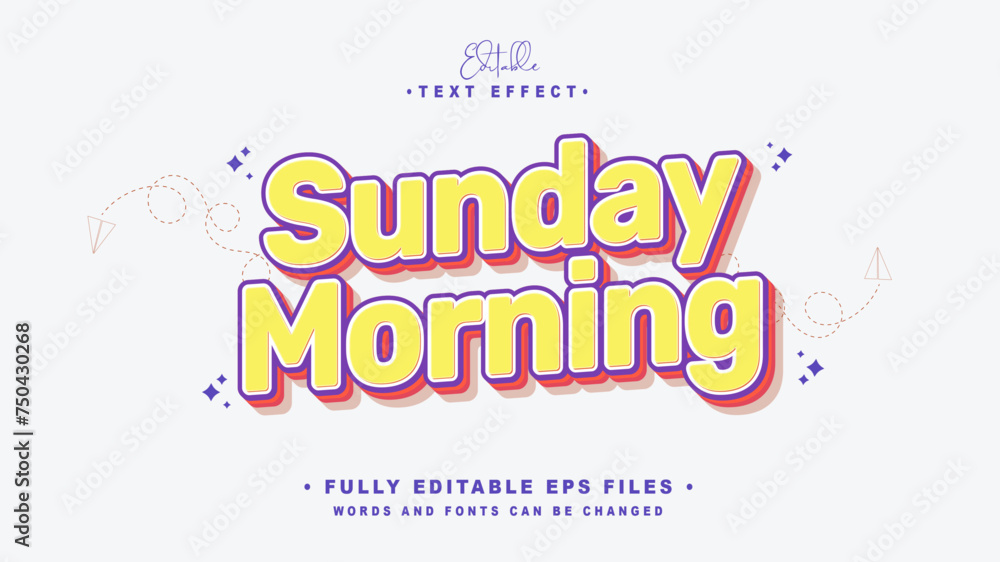 Poster editable sunday morning text effect.typhography logo – Wall Art ...
