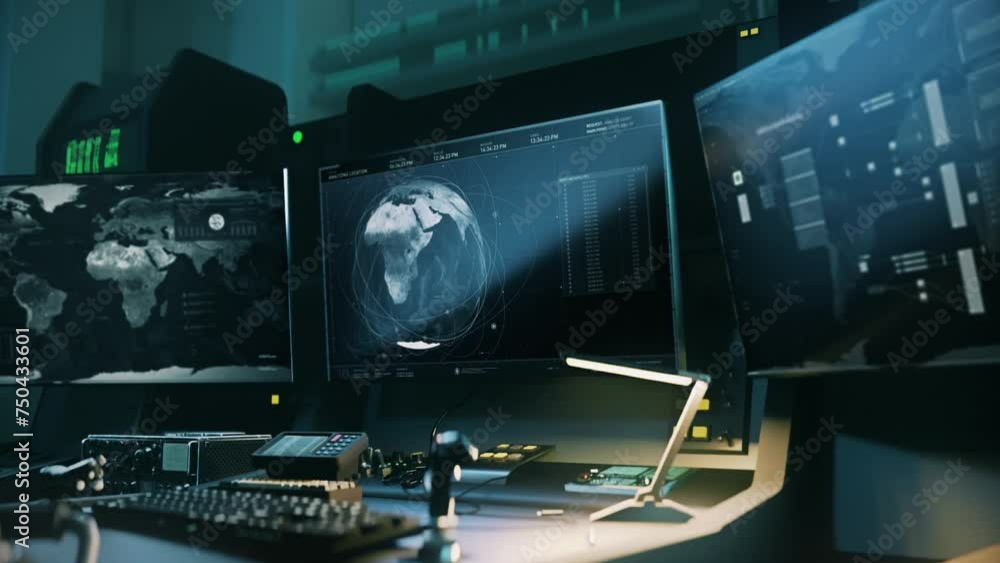 Spy Agency Network Searching World Map To Find Mission Target. Spy ...