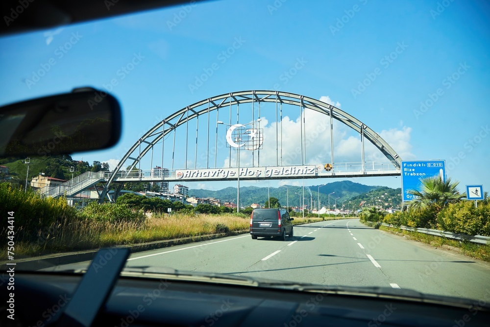 Hopa, Turkey. - July 05, 2023: Highway through small towns of Turkey on ...