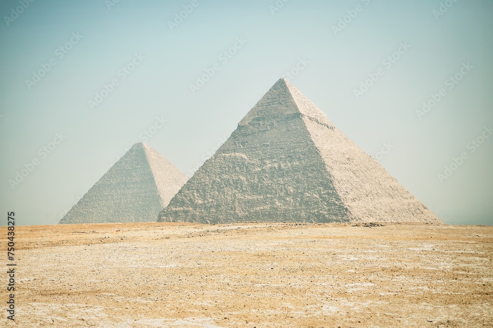 Pyramids of Giza. Most visited Egyptian landmark. Ancient Egypt. Giza ...