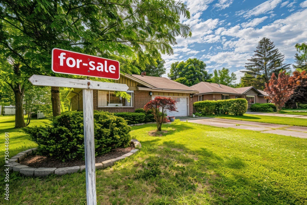 FOR SALE yard sign for real estate home for sale stock photo stand ...