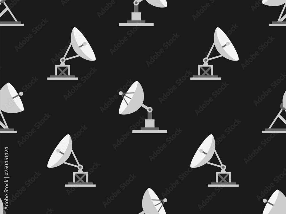 Seamless pattern with satellite antennas. Parabolic antenna. Radio ...