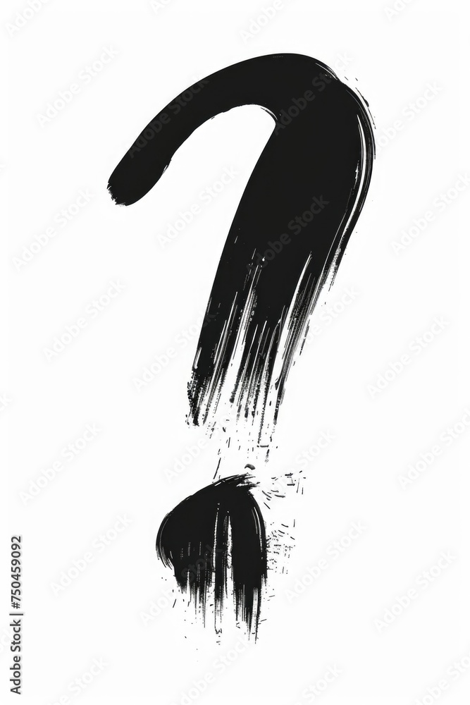 Simple black and white image of a question mark. Suitable for various ...