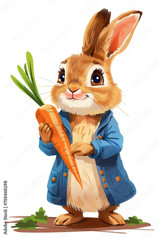 adorable peter rabbit with a carrot prop for birthday party for kids ...