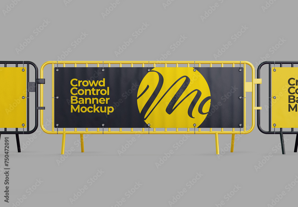 In-line Crowd Control Banners Mockup Stock Template | Adobe Stock