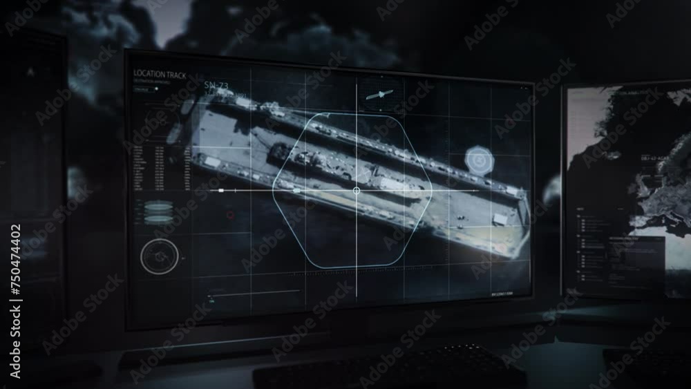 Digital Sci-fi Scan Surveillance System Searching Process. Location ...