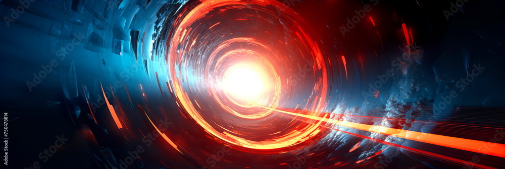 circles exploding with energy, surrounded by intersecting lines that ...