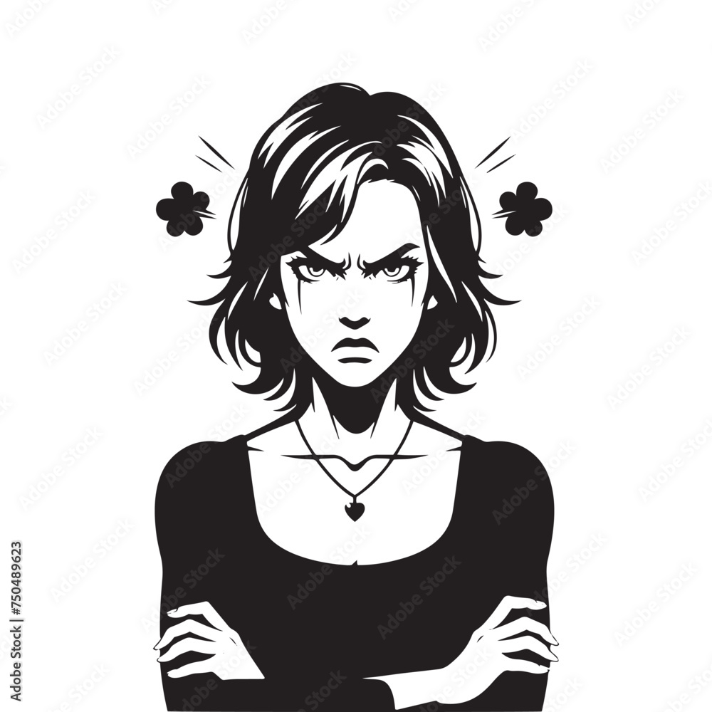 Burning Reaction: Vector Angry Person Silhouette - Expressing Intense ...