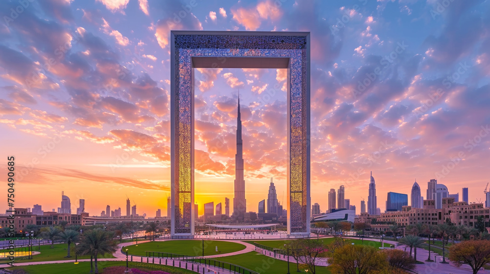 Iconic Dubai Frame Capturing the Stunning Burj Khalifa and Skyline at ...