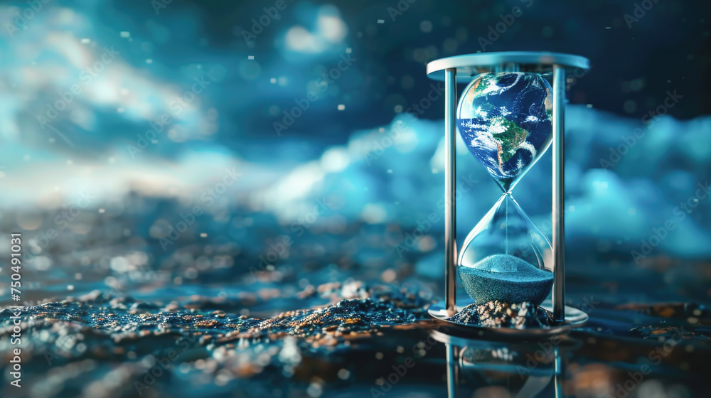 Ethereal Cosmic Hourglass with Earth - A Mesmerizing Vision of Time and ...