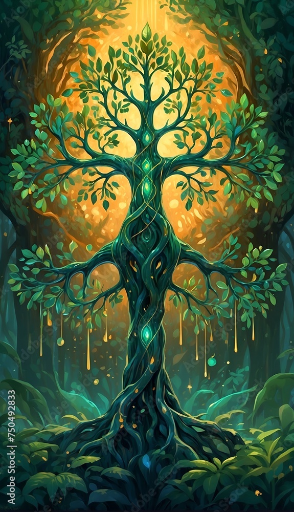 Harmony Unveiled: The Binary Tree Guardian - A Mythical Masterpiece of ...