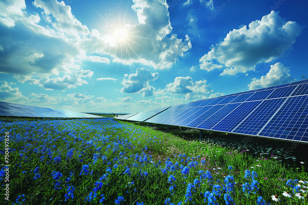 Eco friendly,Green energy concept.,Solar panels or Solar cell in solar ...