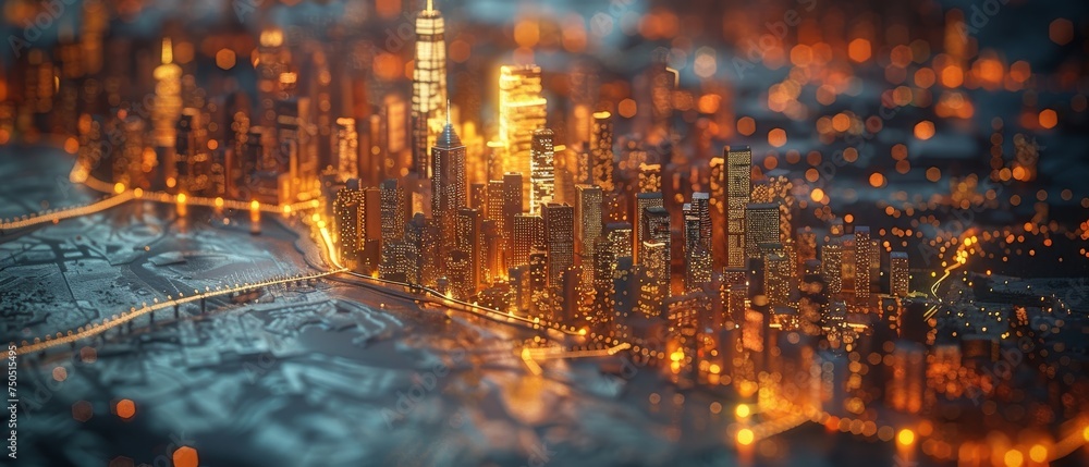 An abstraction of a modern city diorama and a wireless sensor network ...