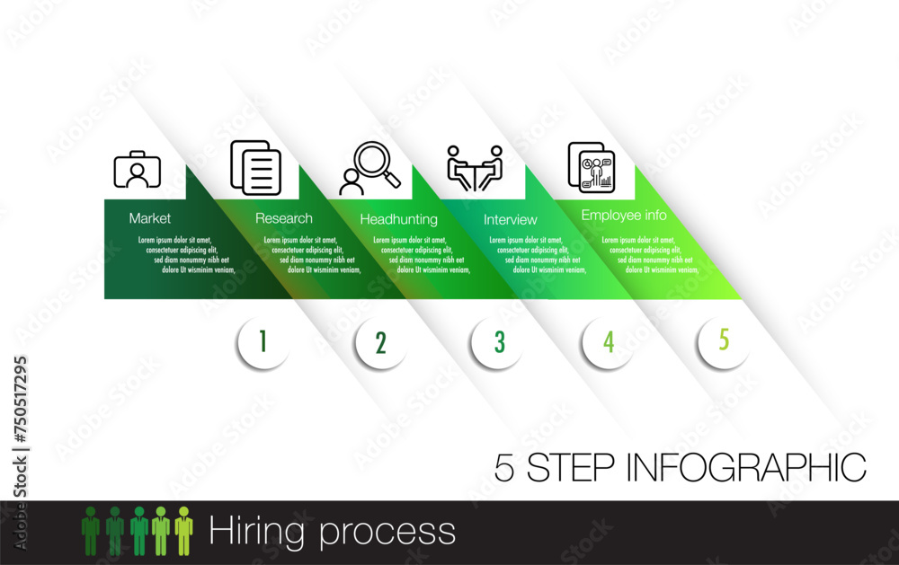5 step infographic template is designed to illustrate key elements for ...