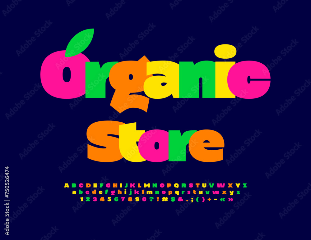 Vecteur Stock Vector modern Advertisement Organic Store. Bright ...