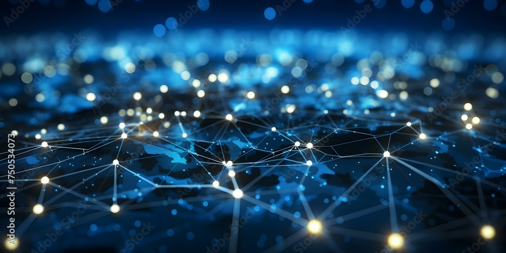 Digital connections link abstract Western European map representing a ...