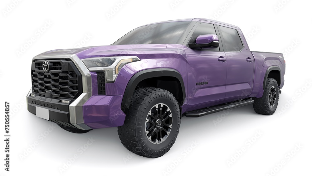 Dallas, USA. February 23, 2024: Toyota Tundra TRD SR5 2022 violet full ...