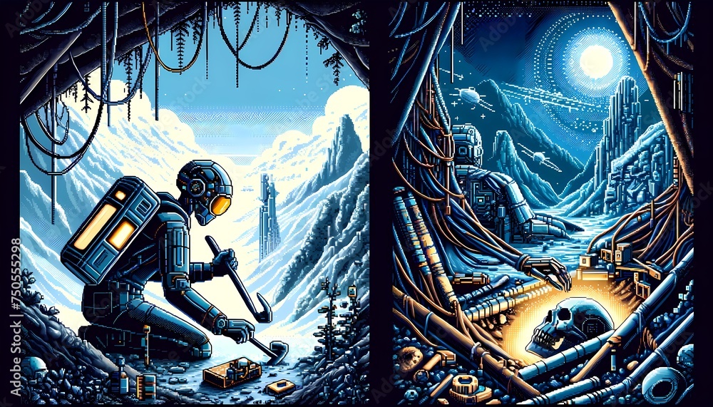 Digital Archaeologist Unearthing Ancient Tech - Pixel-Art Discovery ...