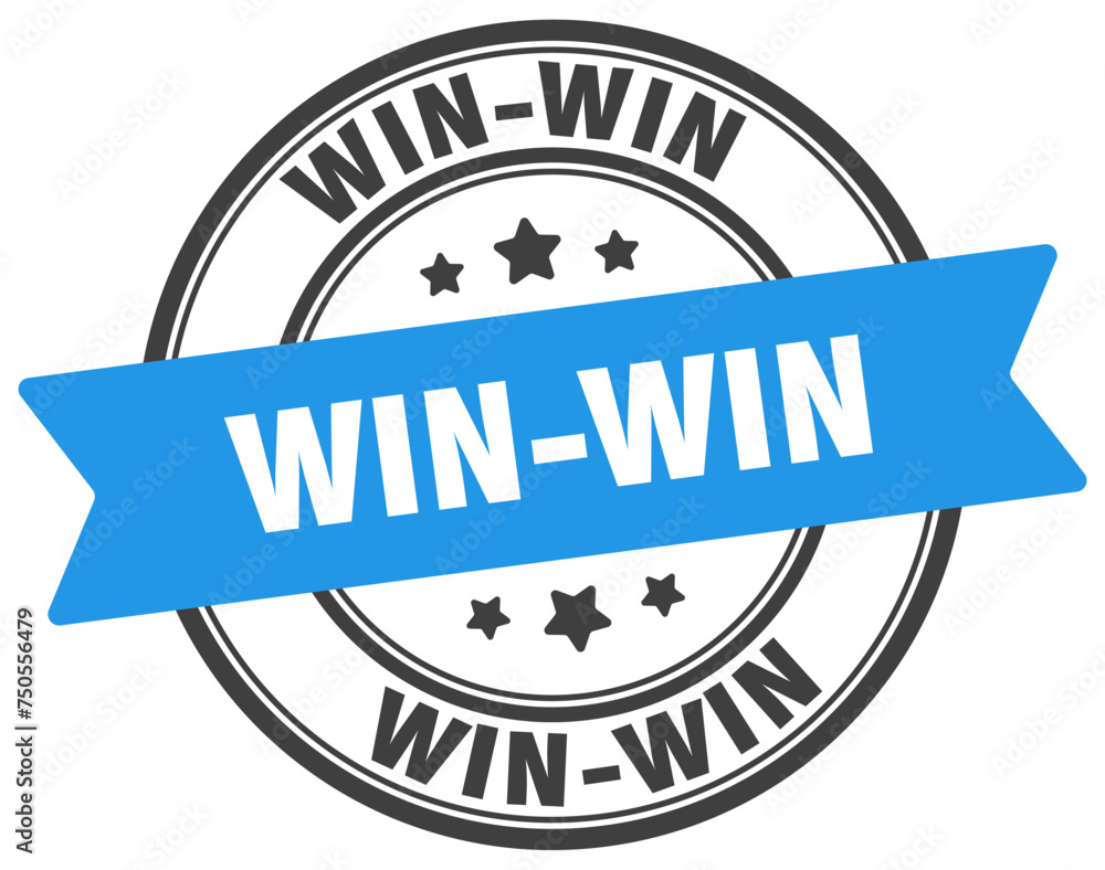 win-win stamp. win-win label on transparent background. round sign ...