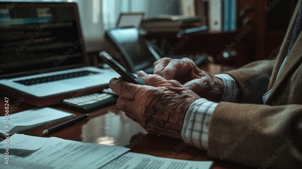 Elderly person, senior, embracing technology, millennials in 40 years ...