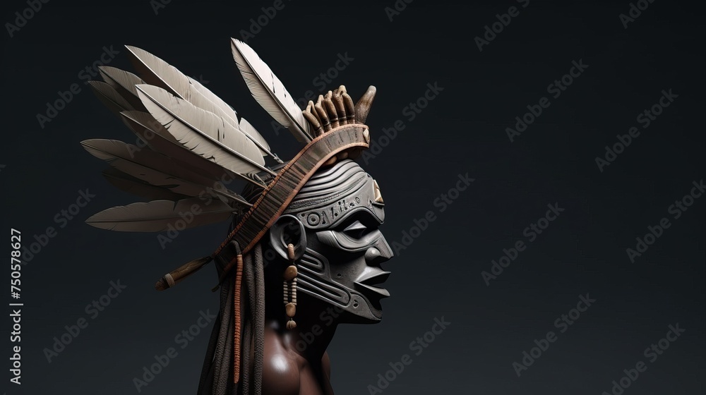 African Bushongo Tribe Royal Mask. A ritual mask used to show political ...